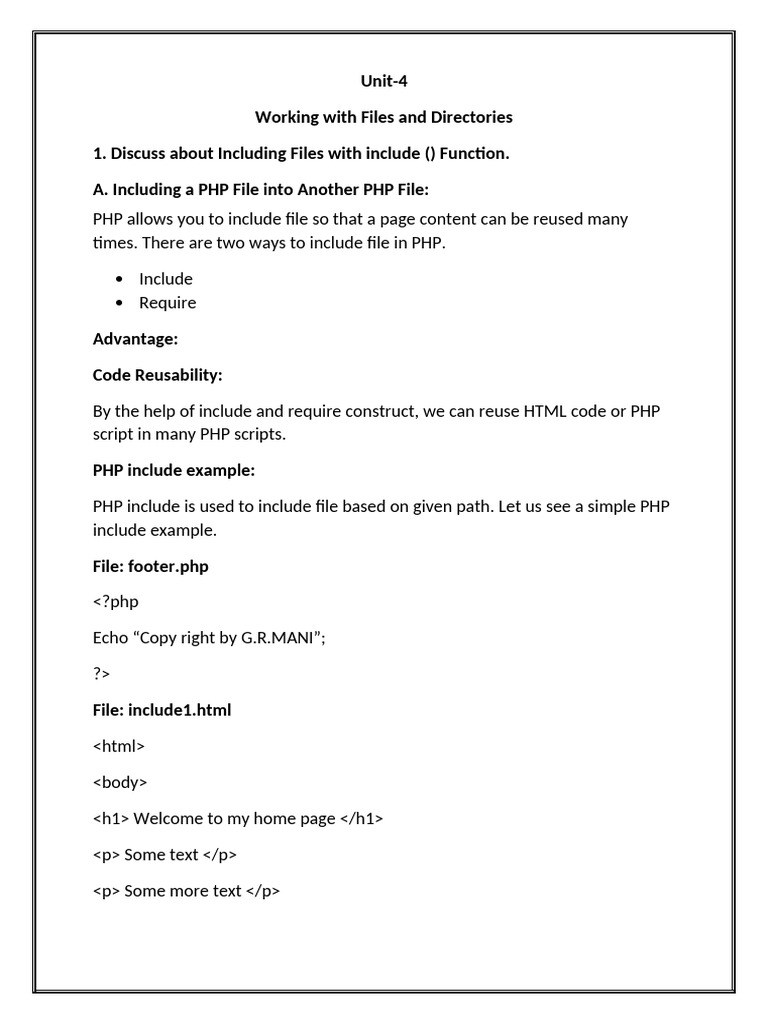 PHP and Mysql - Unit-Iv | PDF | Php | Parameter (Computer Programming)