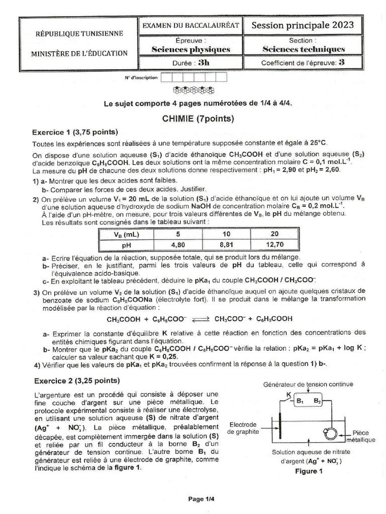 Physique Bac Technique 2023 | PDF