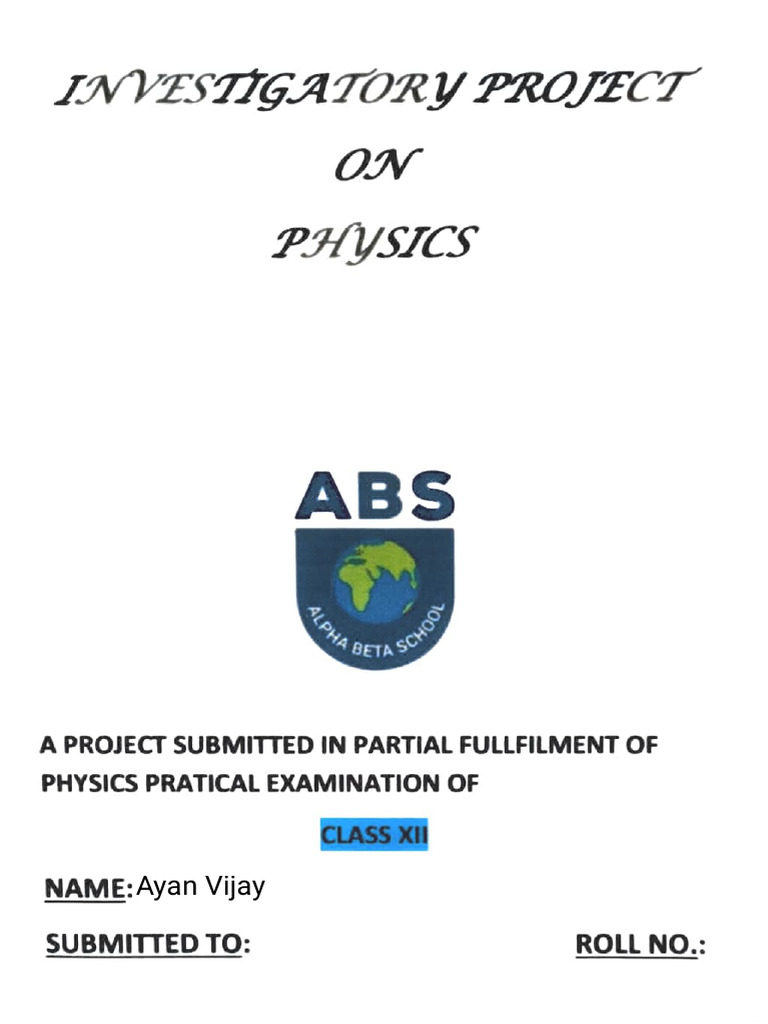 Physics Project | PDF