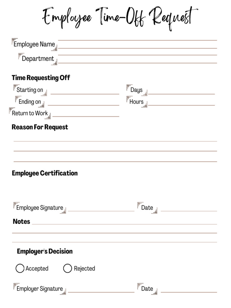 Employee Time-Off Request Form | PDF