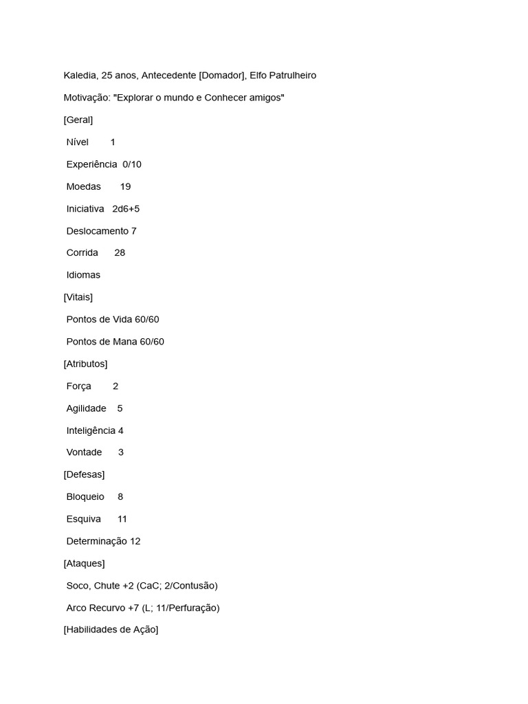 Elfo Patrulheiro: Atributos e Habilidades | PDF | Arco e flecha | Flecha