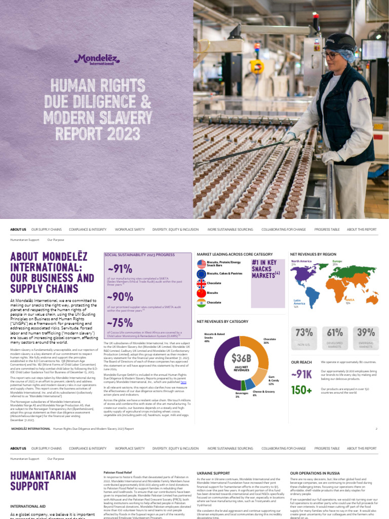 MDLZ HRDD and Modern Slavery Report 2023 | PDF | Cocoa Bean | Mondelez International