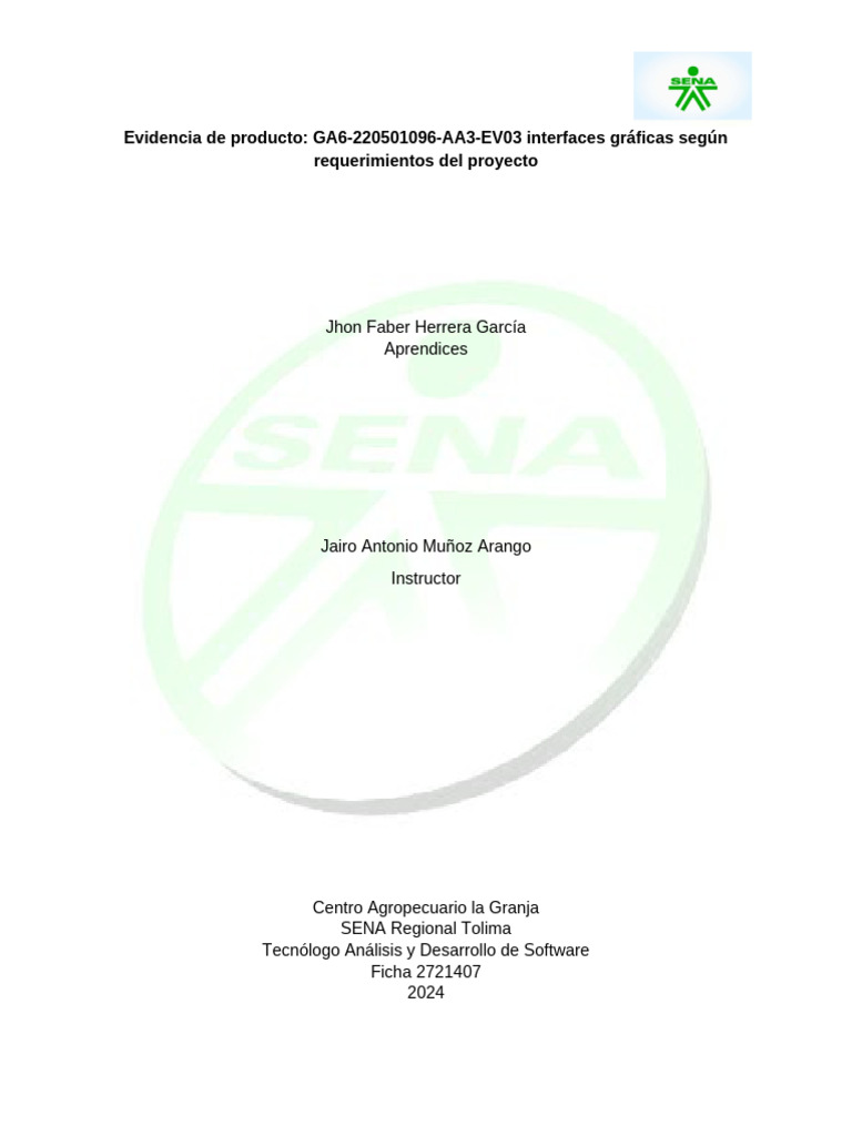 Interfaces Graficas Segun Requerimientos Del Proyecto | PDF | Informática