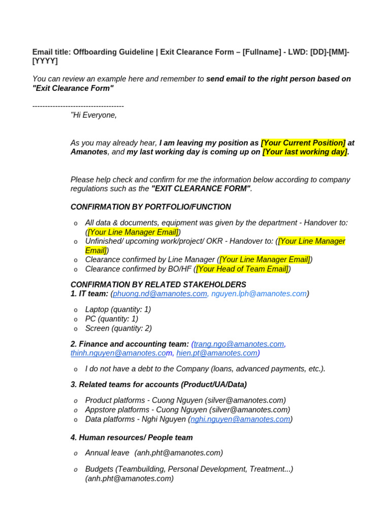 Offboarding Exit Clearance Process | PDF | Computing | Service Industries