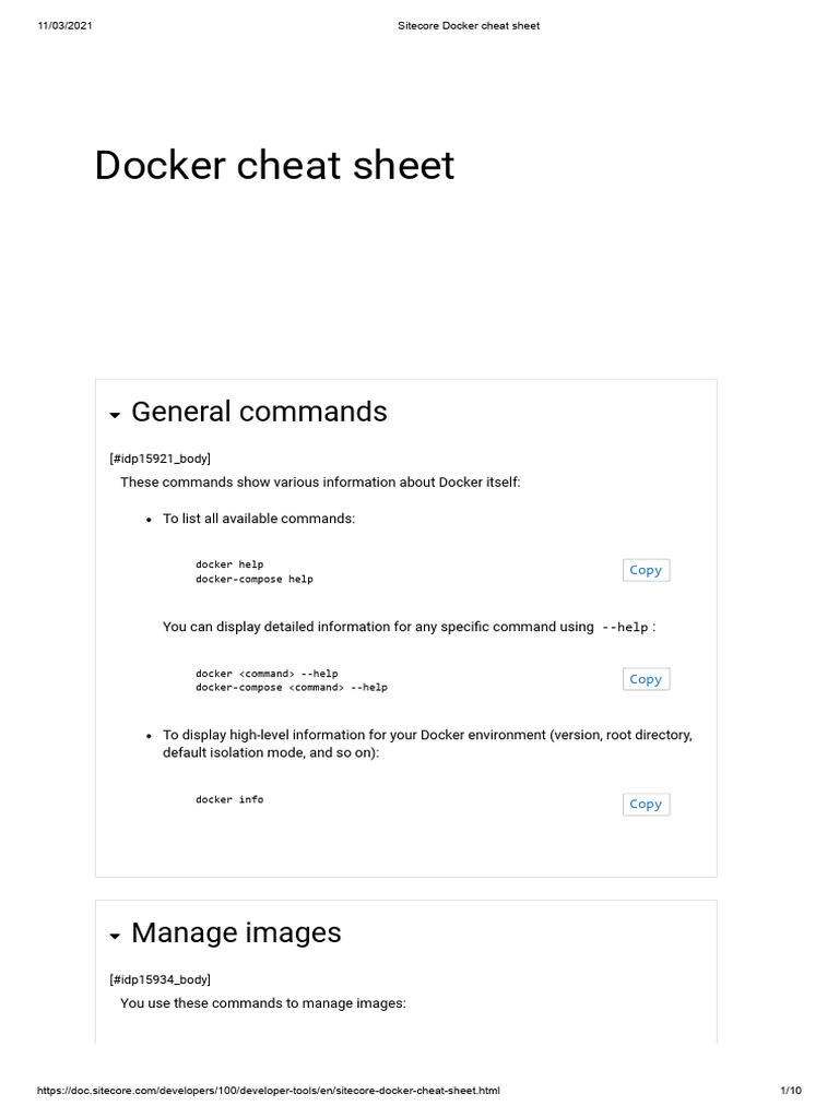 Sitecore Docker Cheat Sheet | PDF | Computer File | File System Sitecore Docker Cheat Sheet | PDF | Computer File | File System