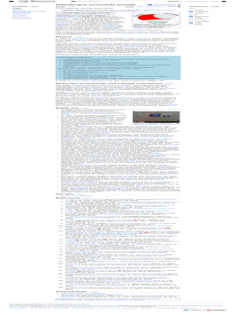 Dihydrogen Monoxide Parody Explained | PDF | Chemistry | Chemical Compounds