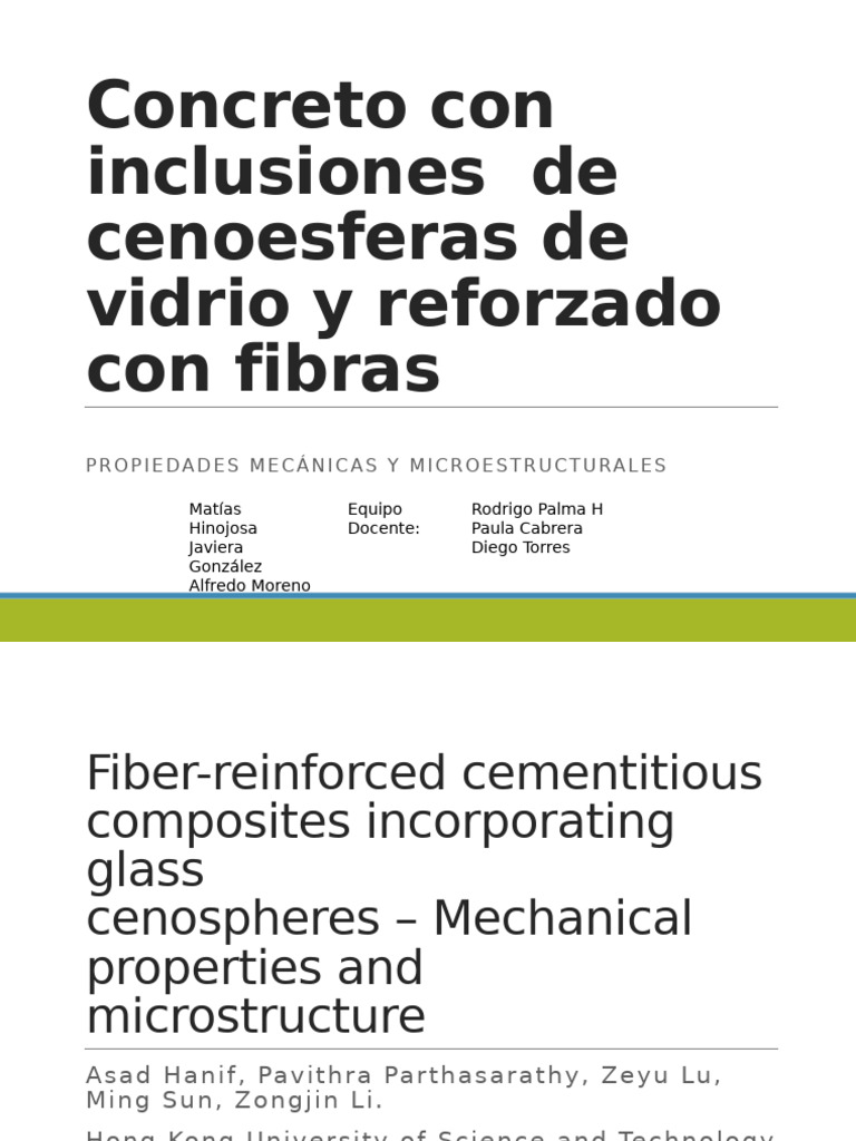 Concreto Con Inclusiones de Cenoesferas de Vidrio y | PDF | Ingeniería ...