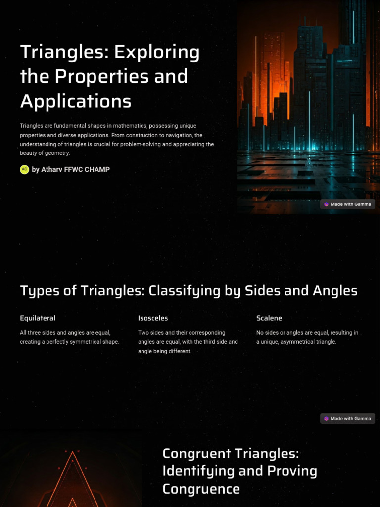 Properties and Applications of Triangles | PDF | Triangle | Euclidean ...