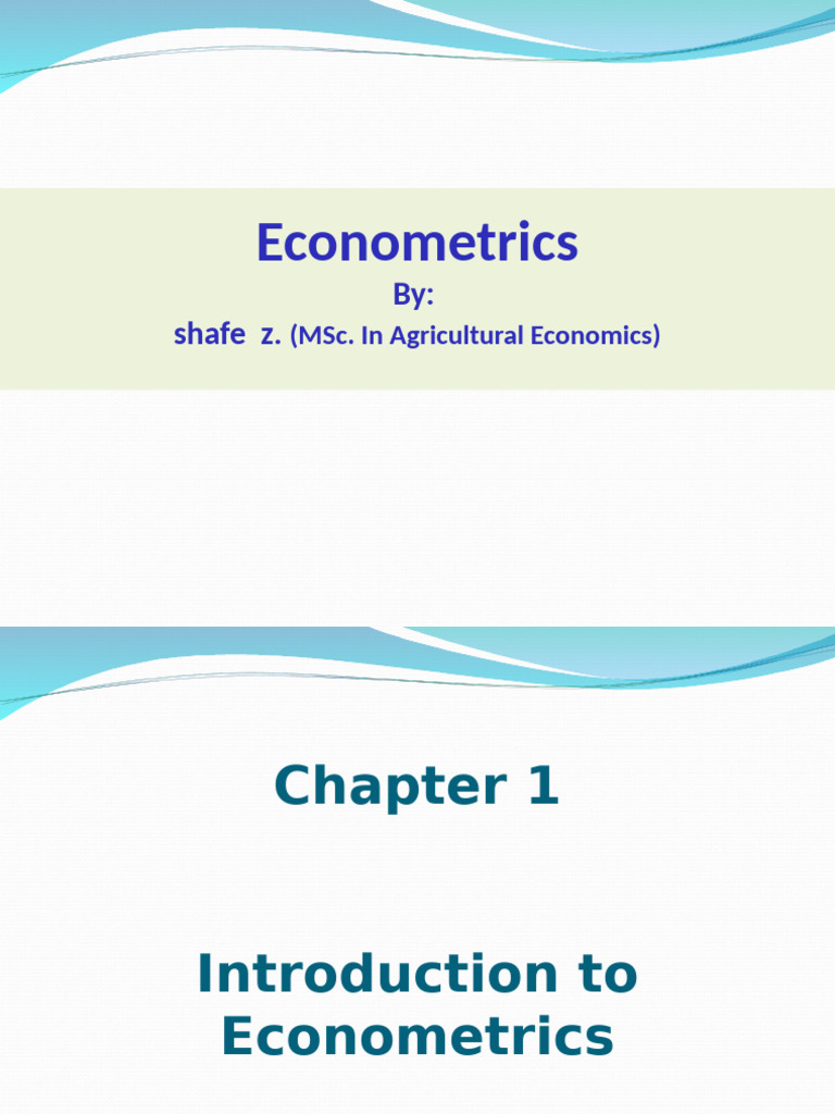 Chapter One And Two Econometrics Pdf Econometrics Statistics