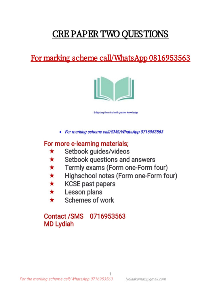 Cre PP2 Booklet | PDF