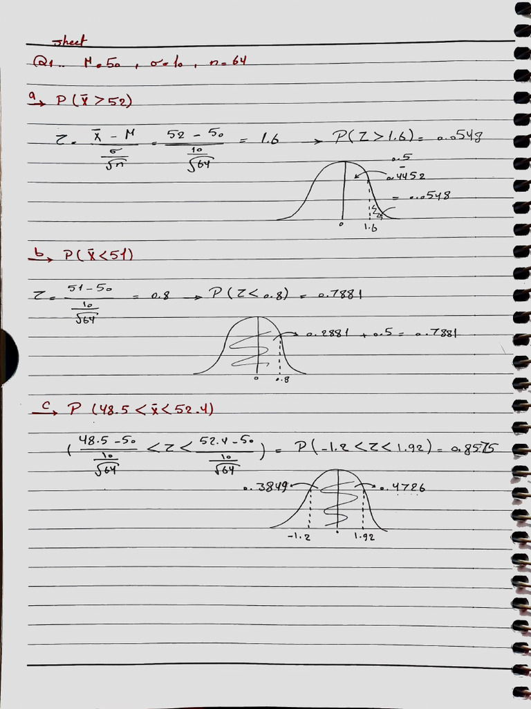 Applied Statistics Sheet (1) - 231202 - 093903 | PDF