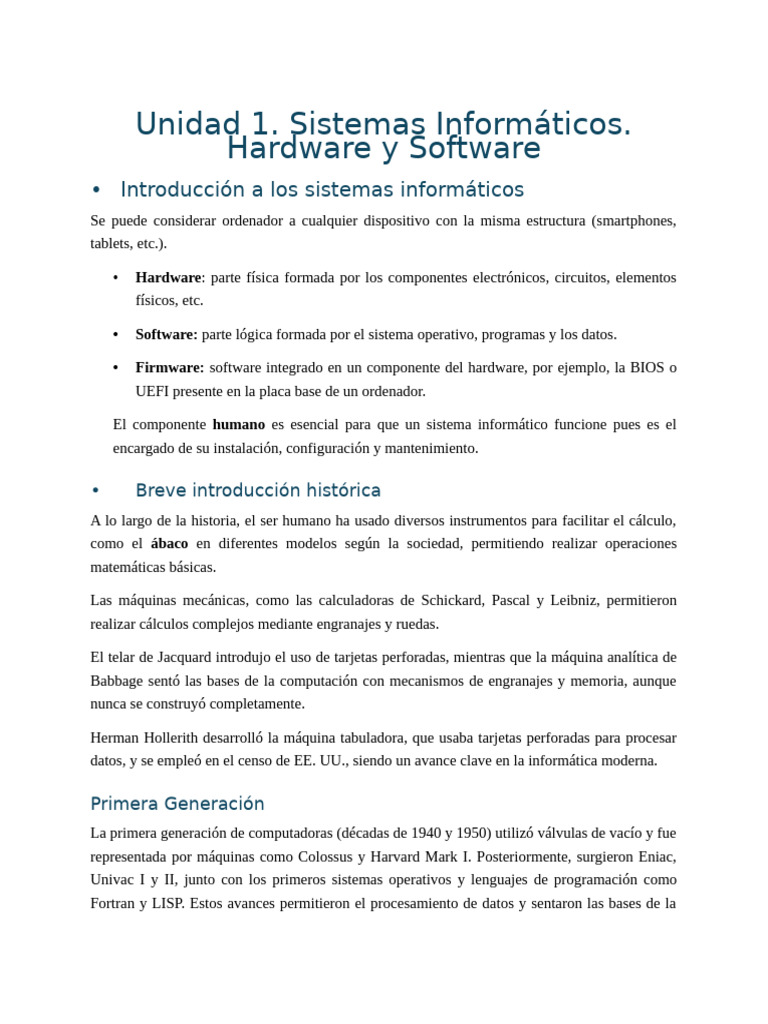 Unidad 1 RESUMEN | PDF | Hardware de la computadora | Hertz