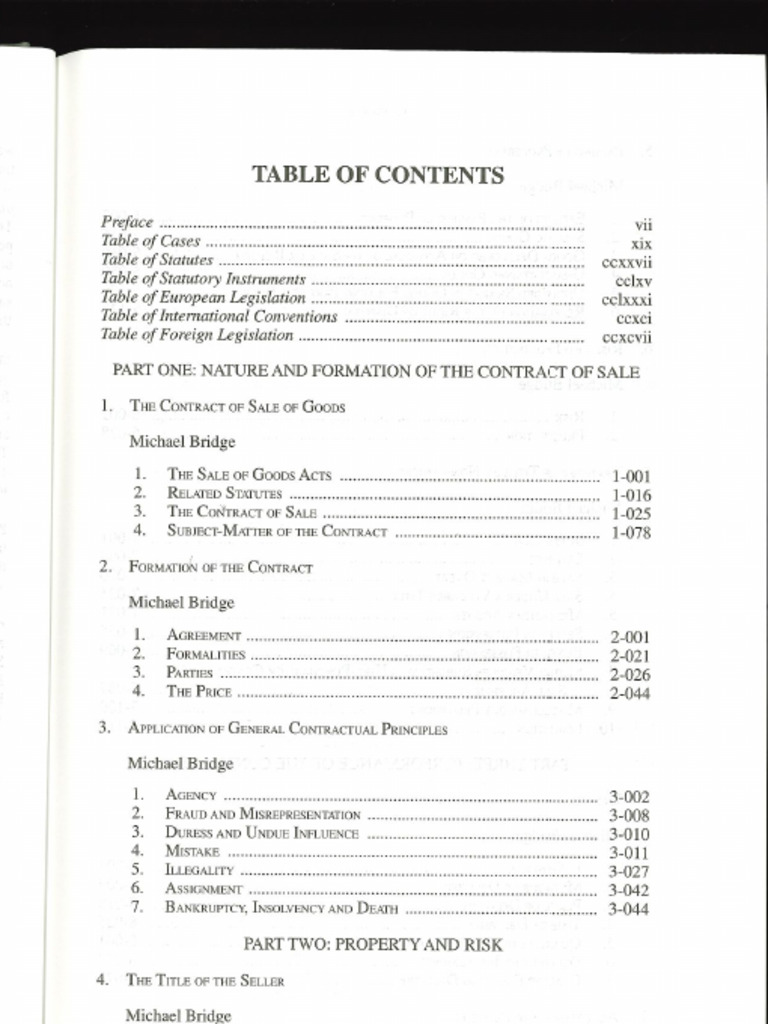 Ben Sale of Goods Contents | PDF