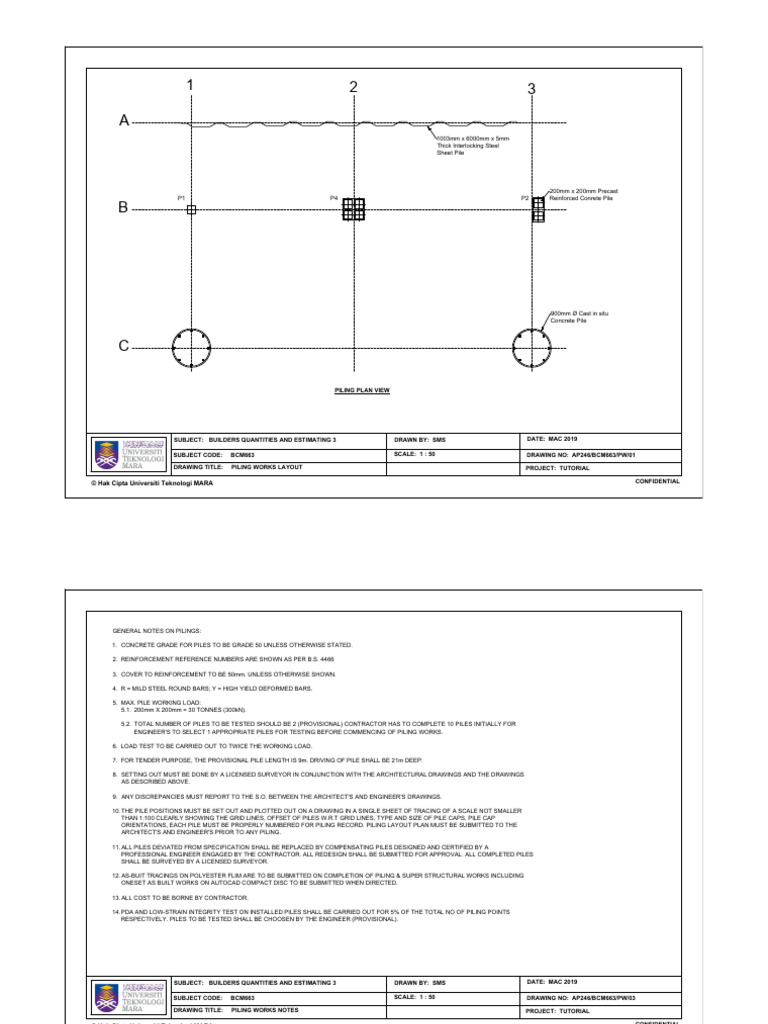 Drawing | PDF | Deep Foundation | Building Materials