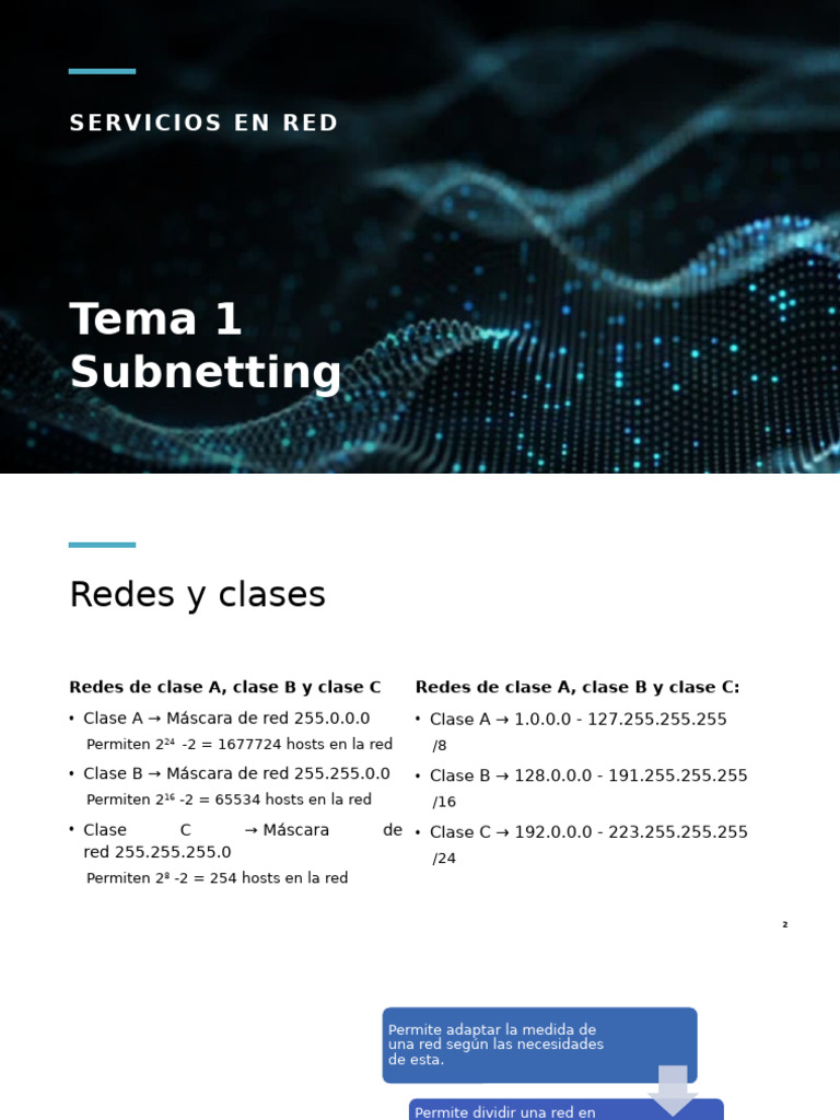 Subnetting | PDF | Dirección IP | Protocolos de capa de red