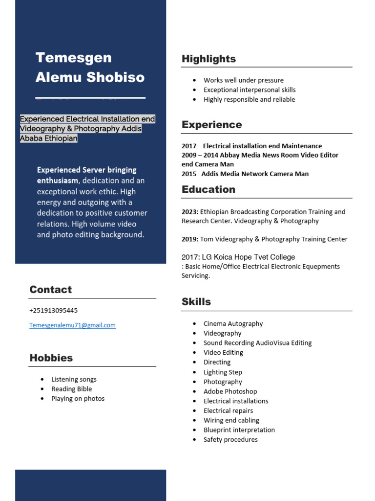 Temesgen - Alemu - CV (3) - Temesgen Alemu | PDF