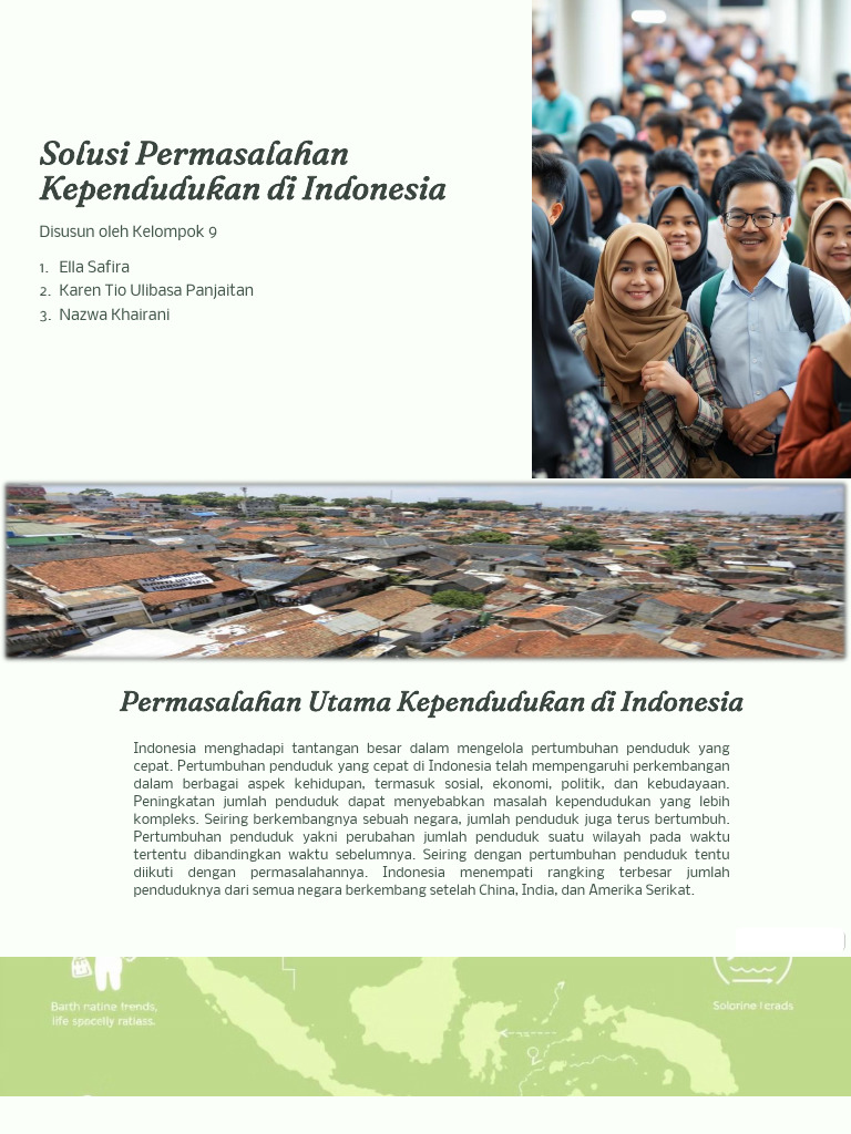KEL 9 Solusi Permasalahan Kependudukan Di Indonesia | PDF