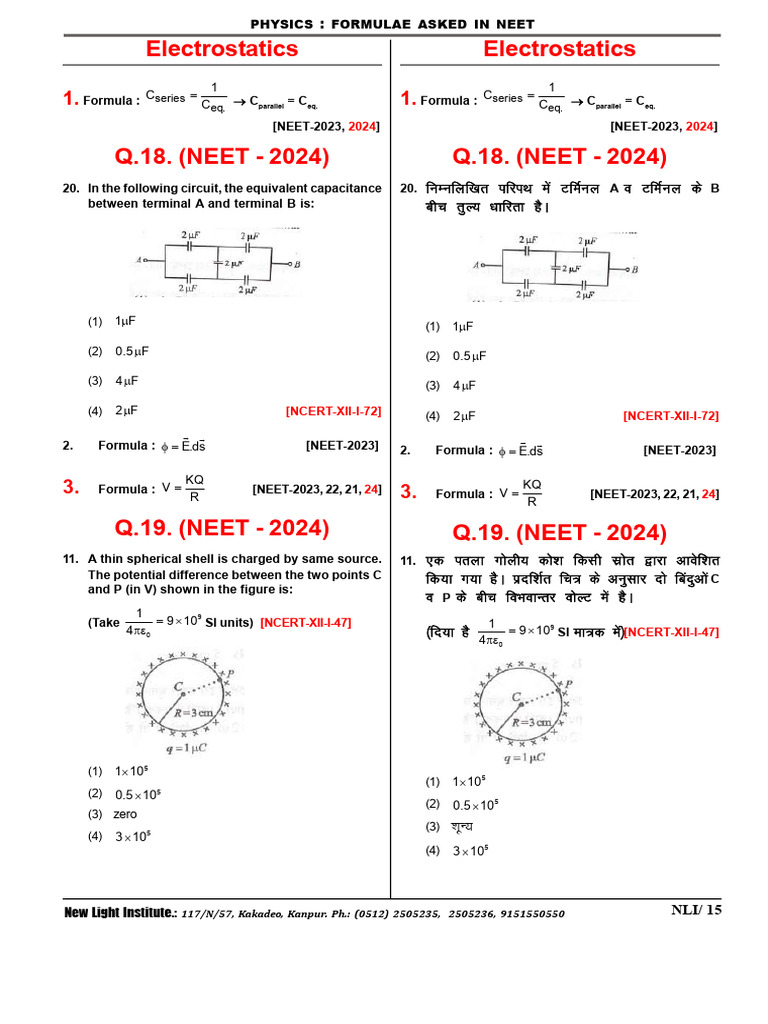 NEET Formula | PDF | Optics | P–N Junction