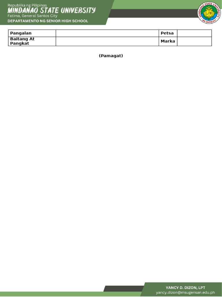 Sanaysay Format | PDF