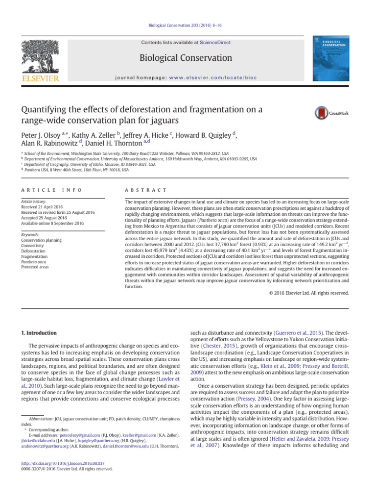 Quantifying the Effects of Deforestation and Fragmentation on a Range ... Quantifying the Effects of Deforestation and Fragmentation on a Range ...
