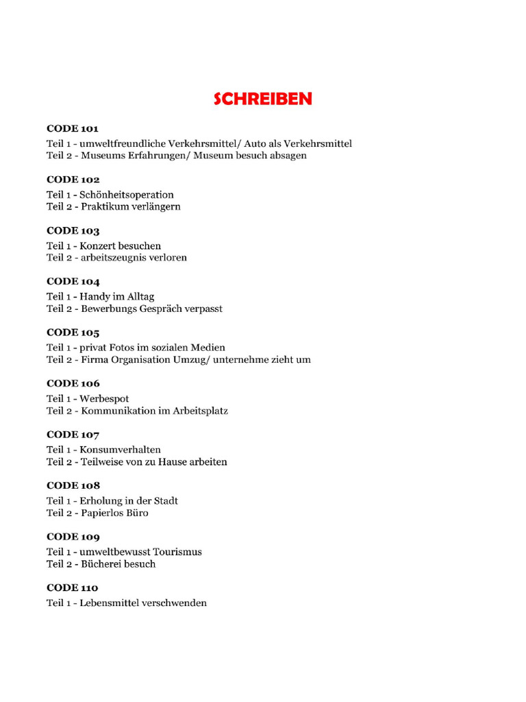 Schreiben B2 Goethe | PDF