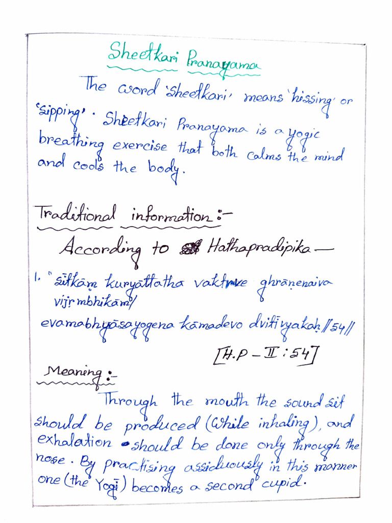 Sheetkari Pranayama | PDF | Religion & Spirituality