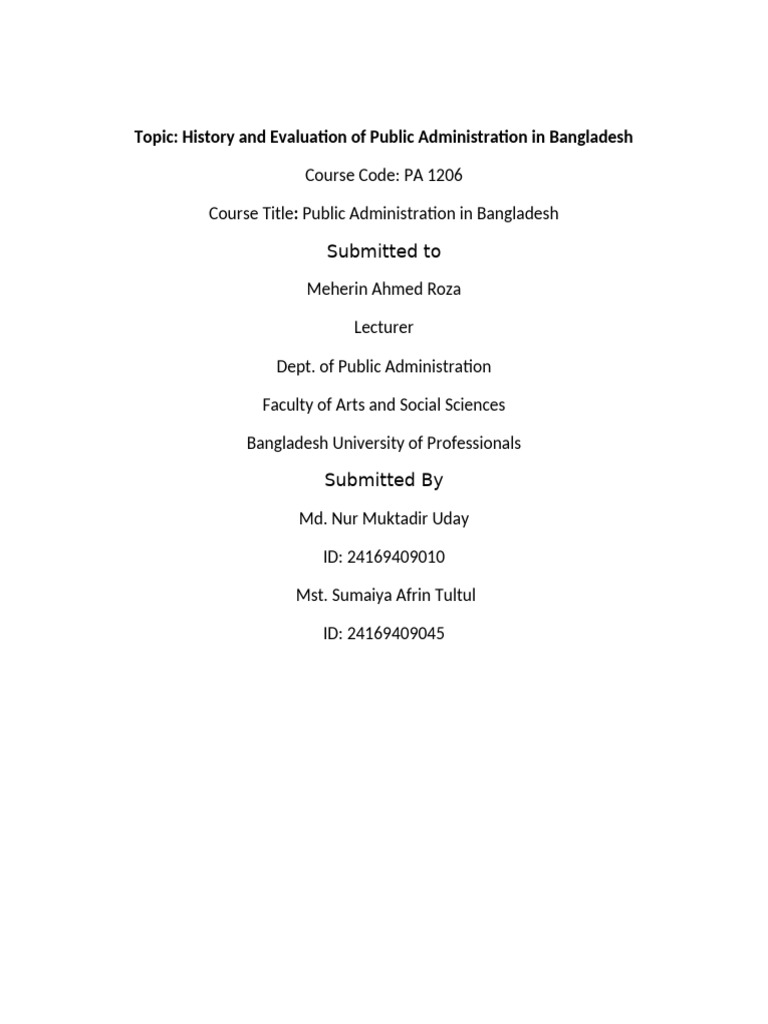 History and Evaluation of PA in BD | PDF | Mughal Empire | South Asia