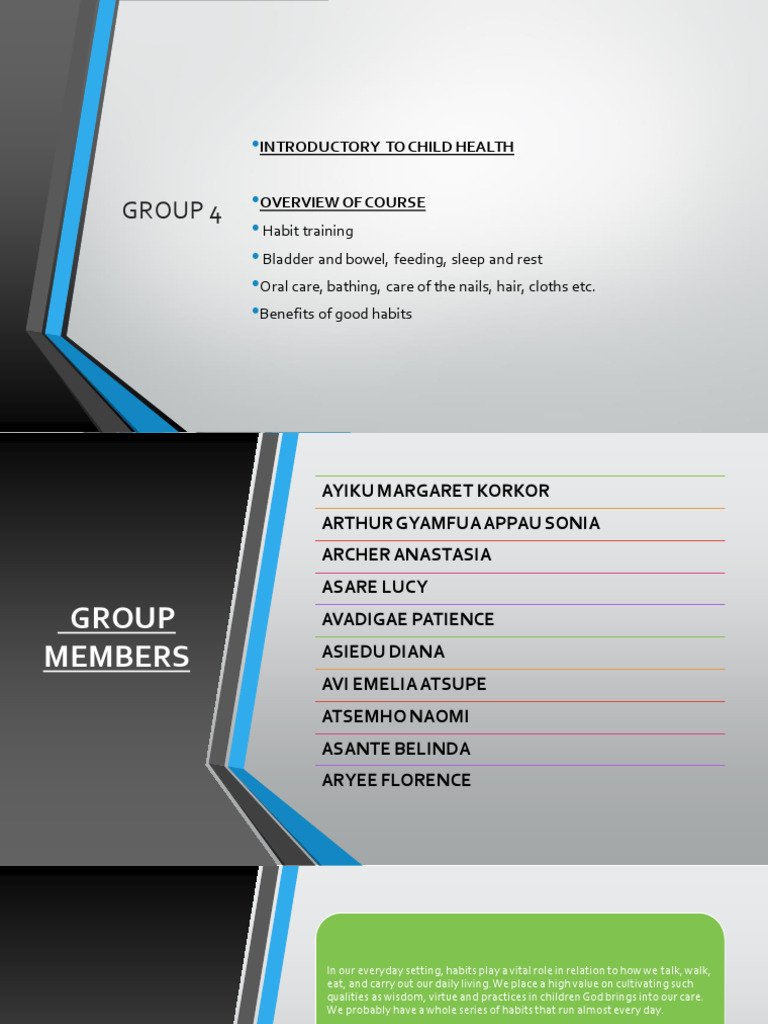 Group 4: Introductory To Child Health Overview of Course | PDF | Oral ...