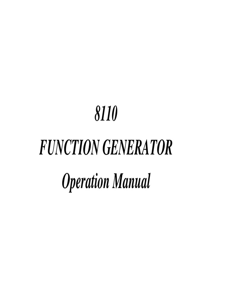 Manual Generador de Funciones Topward 8110 | PDF | Amplitude | Electric ...
