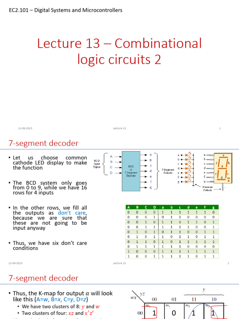 Lec13 - Combinational Logic 2 | PDF | Electronic Circuits | Mathematical Logic