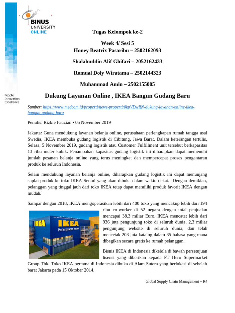 Global Suply Chain - Soal TK2 | PDF