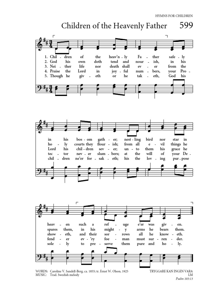 Children of the Heavenly Father Hymn | PDF