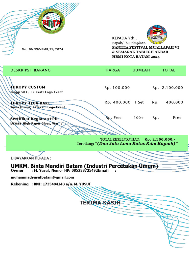 INVOICE KE FMB_2024 | PDF