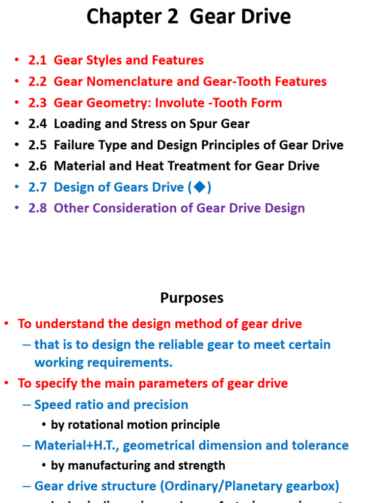 Chapter 2 Gear Drive-1 | PDF | Gear | Mechanical Engineering
