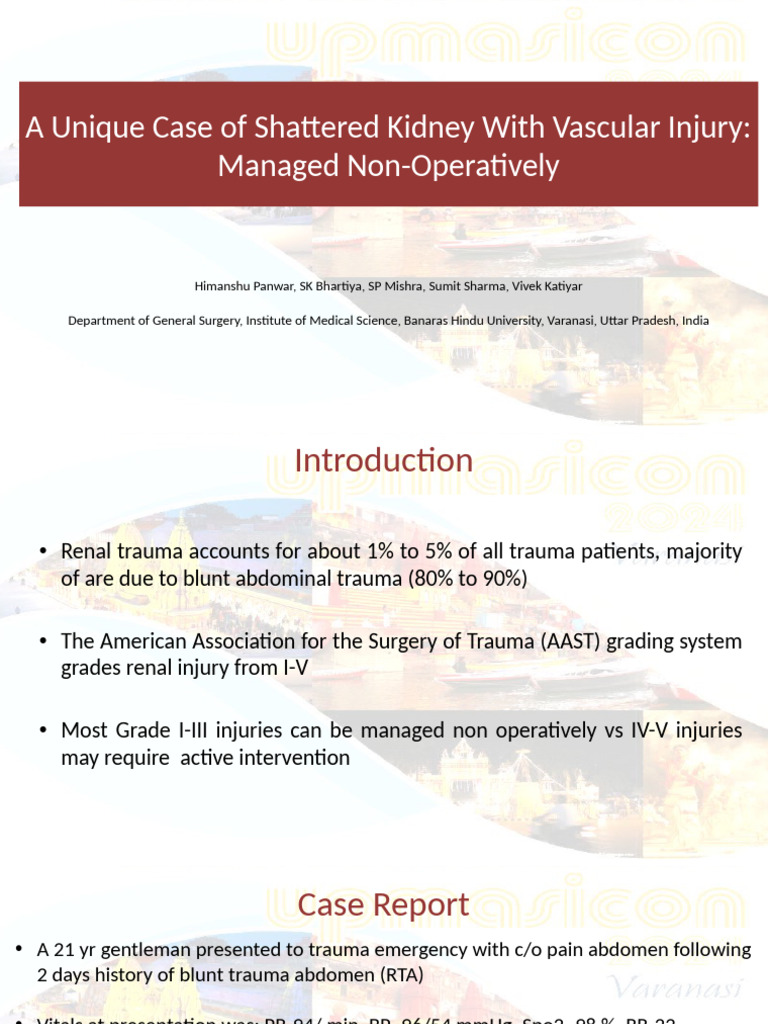 Non-Operative Management of Shattered Kidney | PDF | Kidney | Abdomen