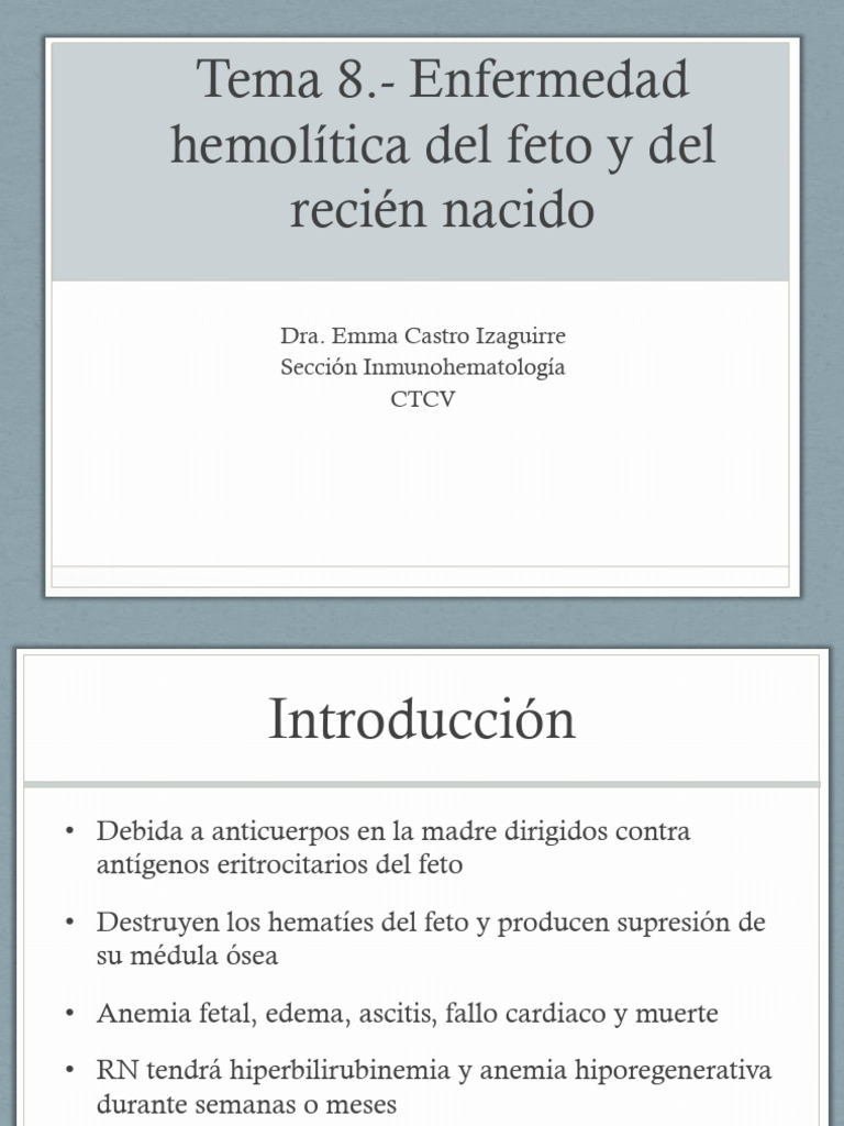 Enfermedad Hemolítica Fetal y Neonatal | PDF | El embarazo ...
