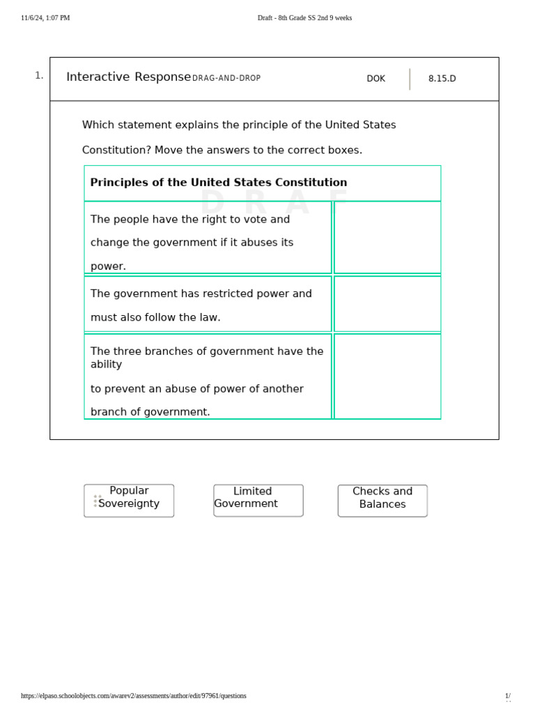 8th Grade U.S. Constitution Study | PDF | United States Bill Of Rights ...