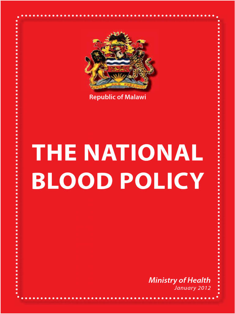Malawi National Blood Policy - 2012 | PDF