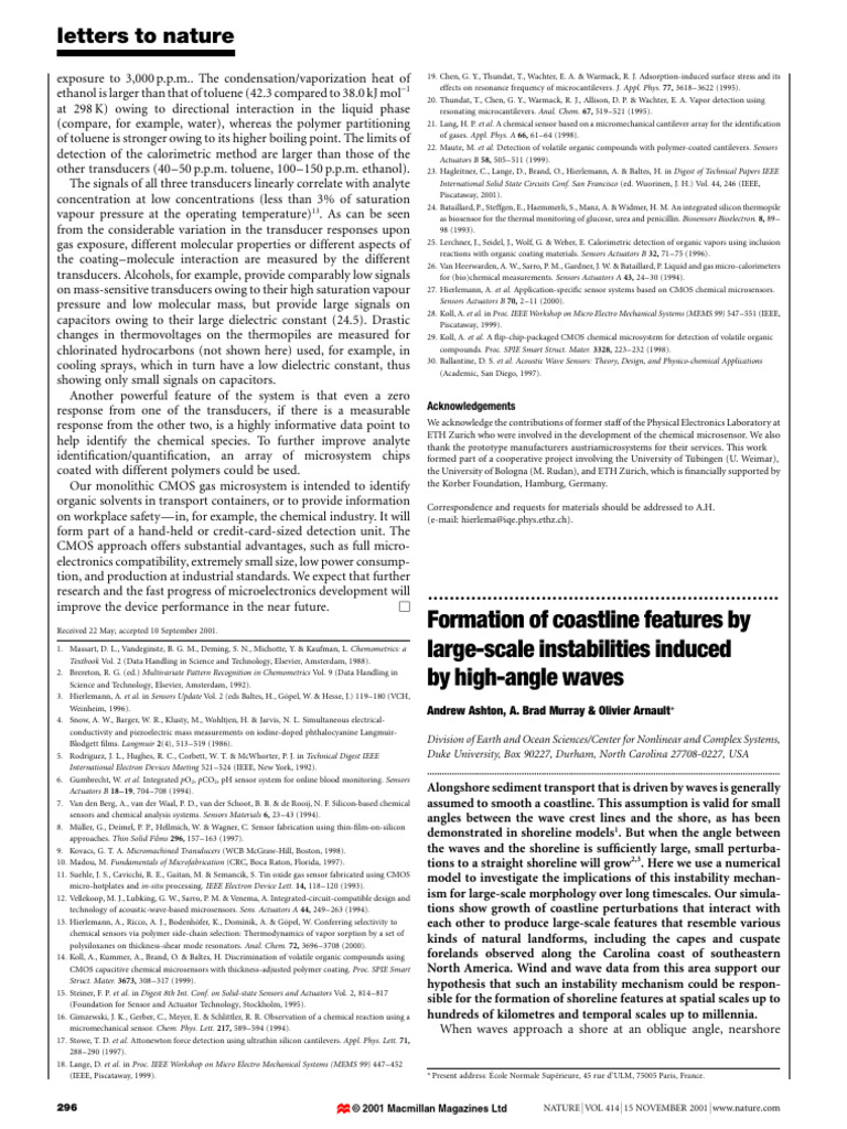 Ashton Et Al. - 2001 - Coastline Features | PDF | Sensor | Coast