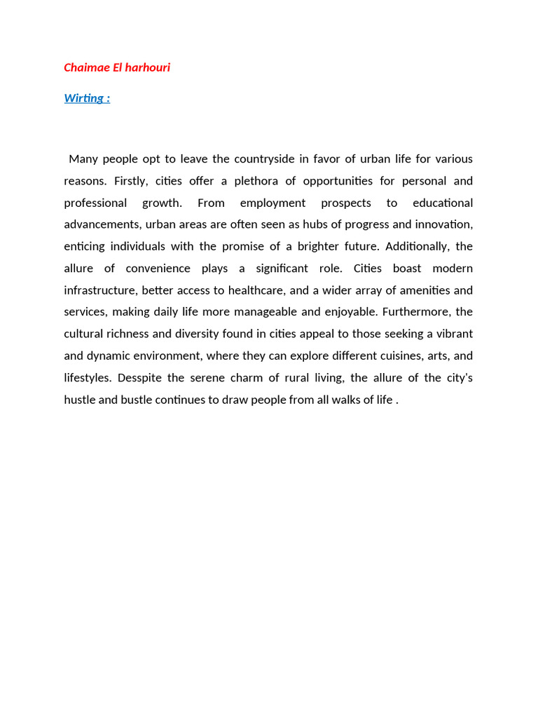 Chaimae El Harhouri Writing | PDF