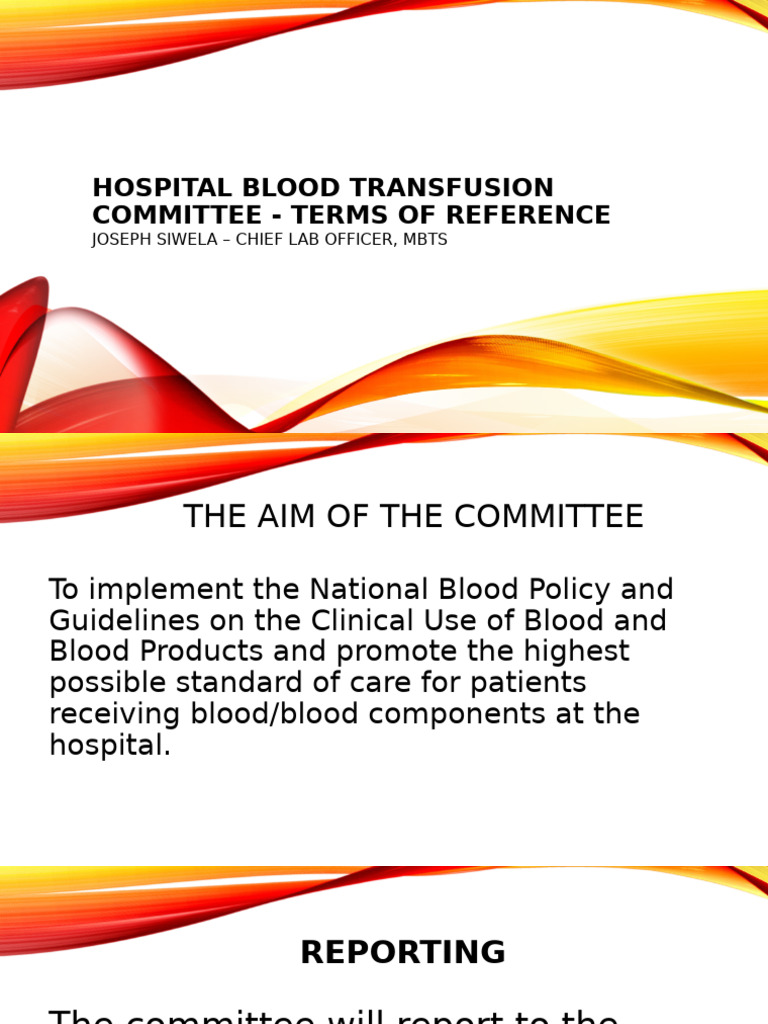 Hospital Blood Transfusion Committee Terms | PDF | Blood Transfusion ...