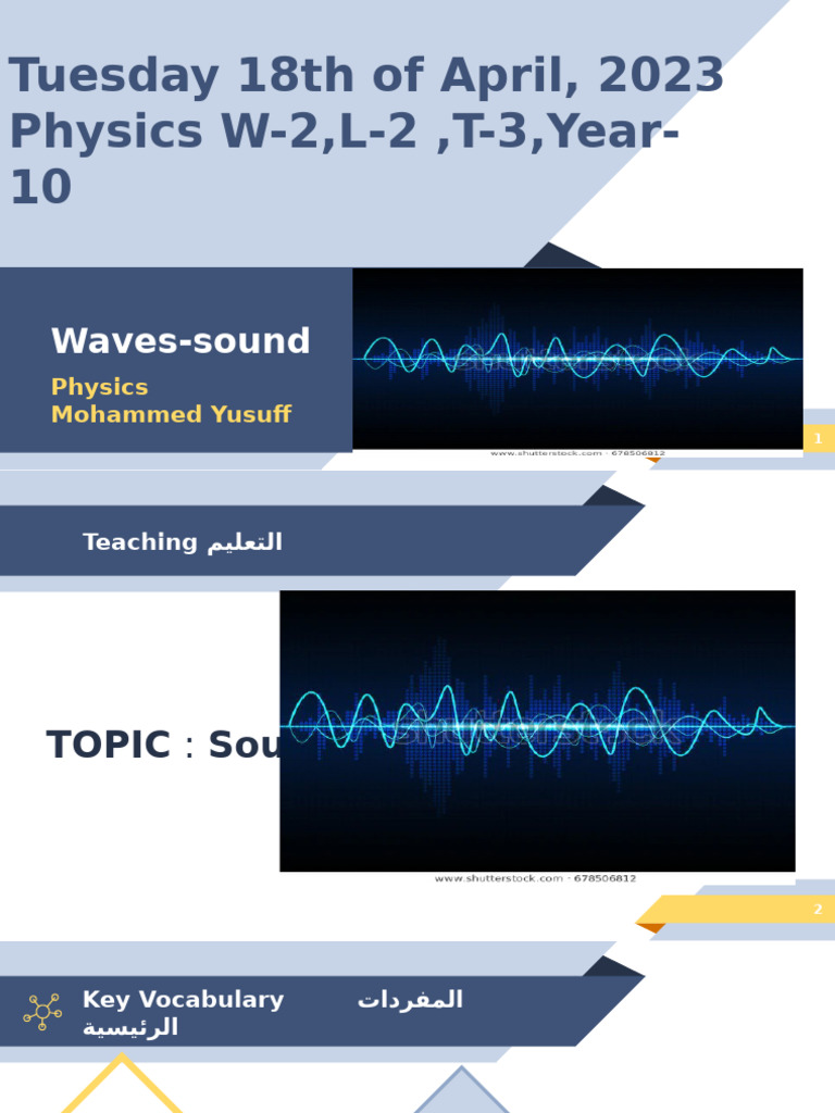 Yr 10 W2 L2 T3, Physics, 22 23 | PDF | Sound | Waves