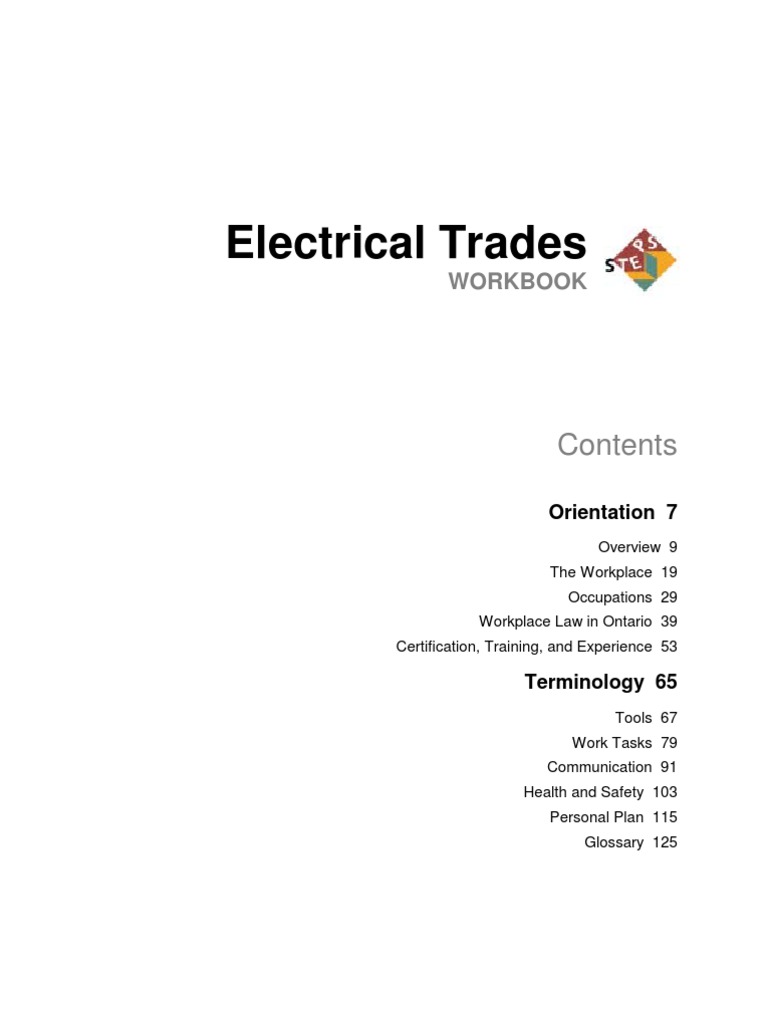 Electrical Trades Workbook Overview | PDF | Electrician | Employment