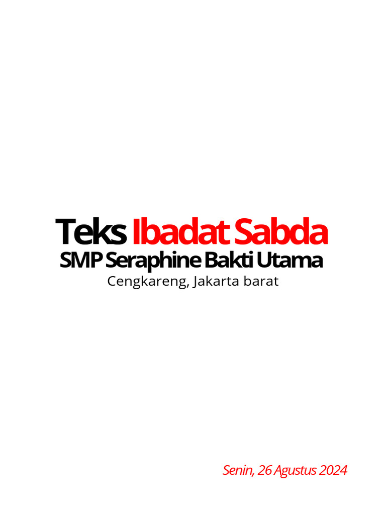 Ibadat Sabda SMP Seraphine | PDF