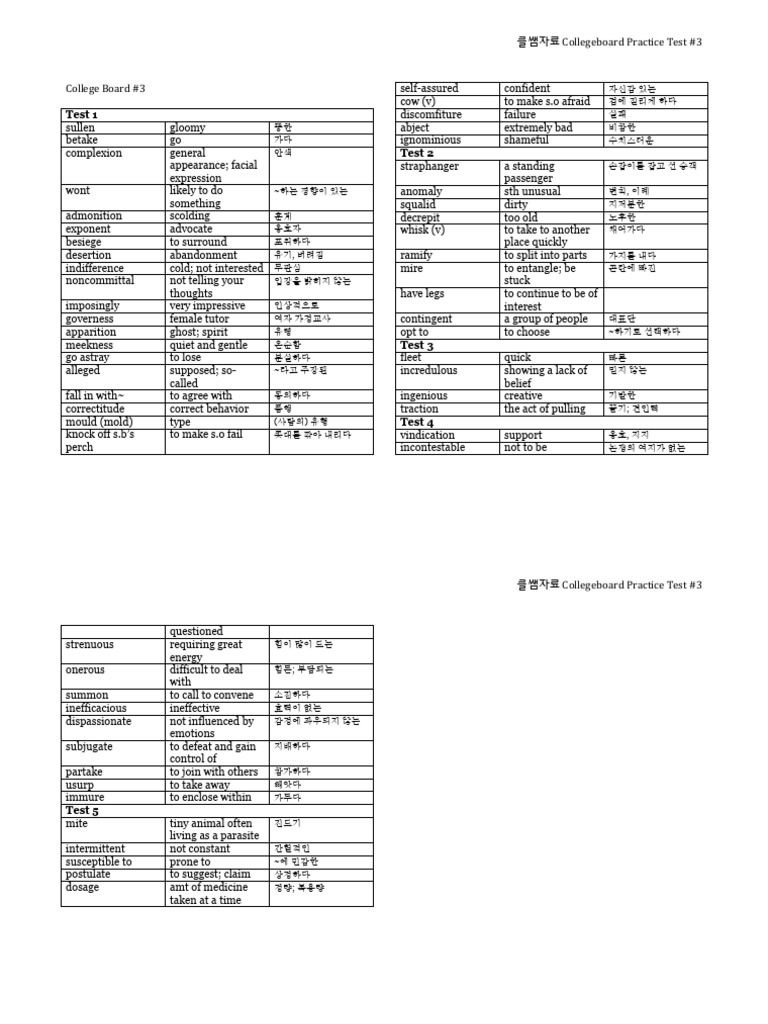 Collegeboard Practice Test #3 | PDF