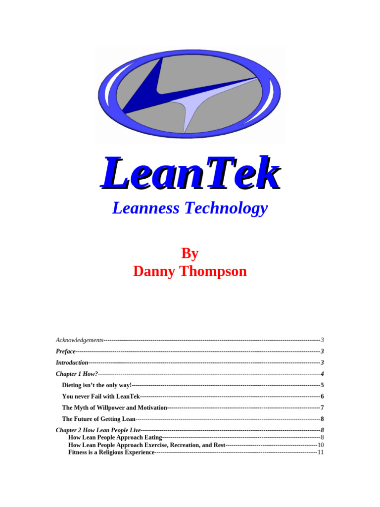 LeanTek Leanness Technology | PDF | Dieting | Dose (Biochemistry)