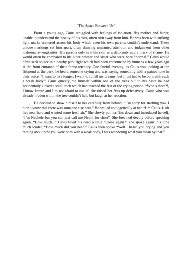 The Space Between Us | PDF