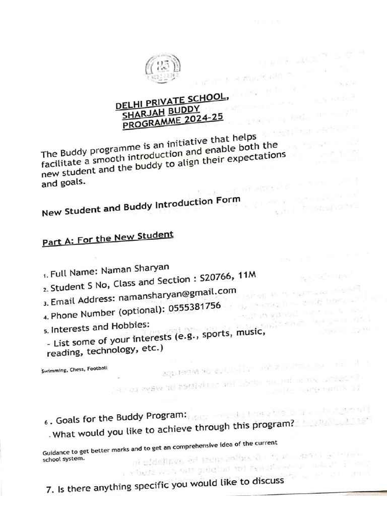 Buddy Form | PDF