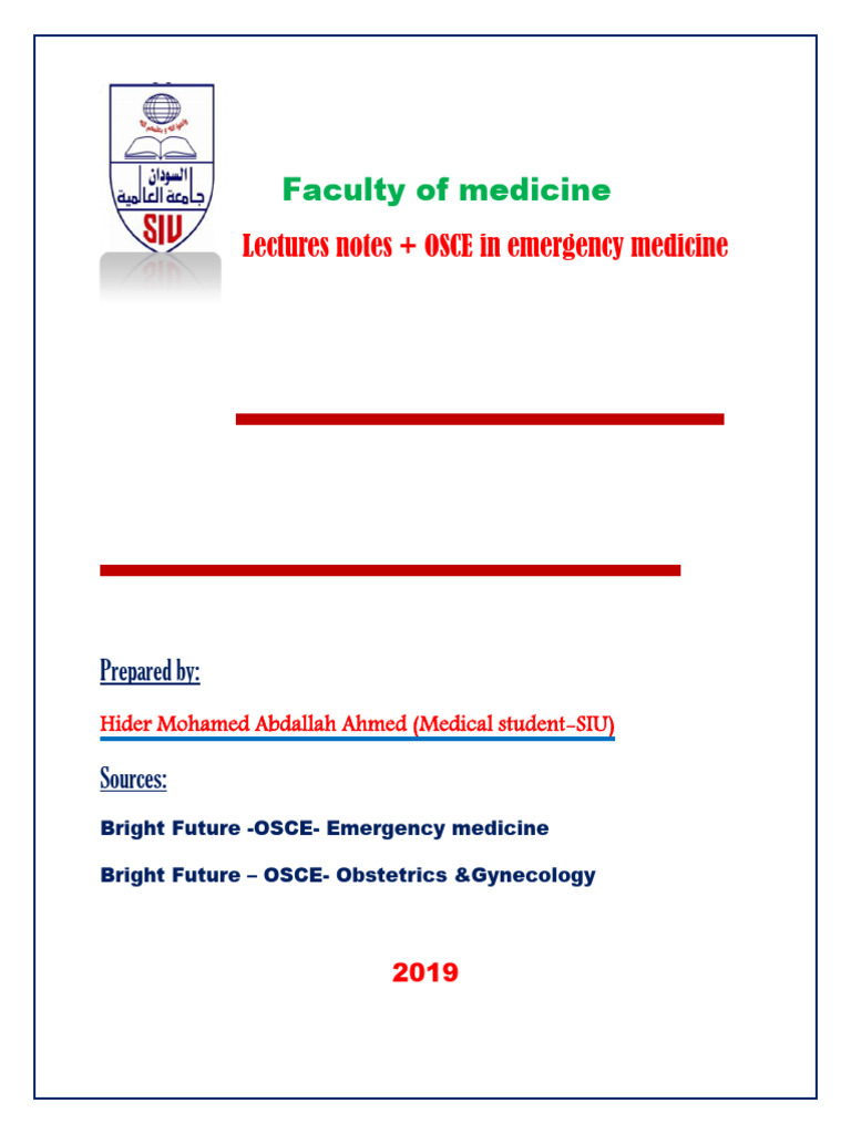 Emergency Medicine OSCE Notes: Obstetrics | PDF | Miscarriage | Uterus