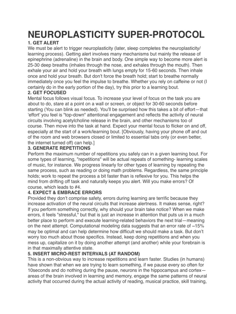 Promote Neuroplasticity | PDF | Brain | Breathing